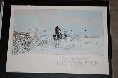 Jon Van Zyle " Alaska 1983 " #803/819 ALASKA ARTIST Dog/Birds | eBay