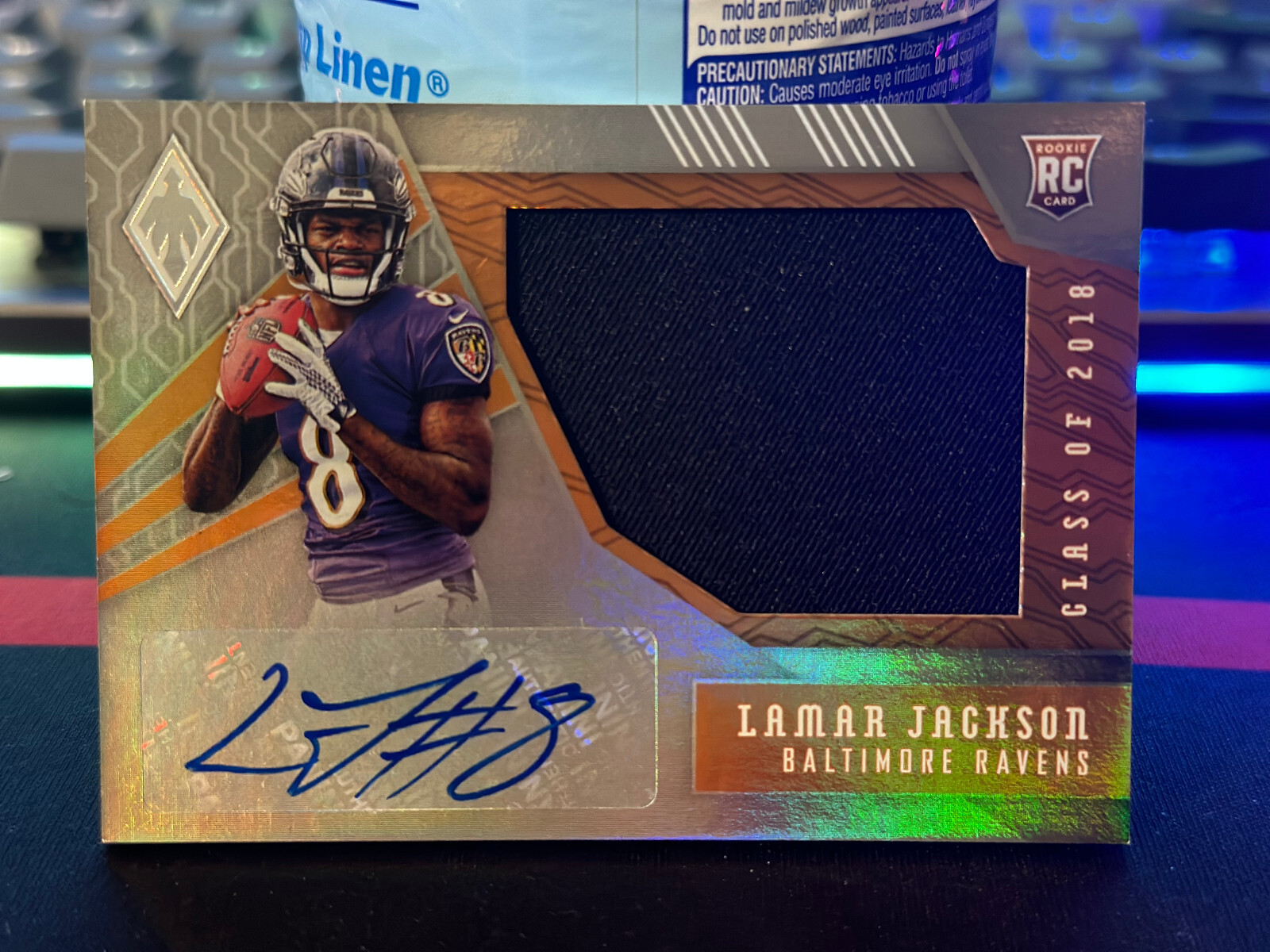 2018 Phoenix Lamar Jackson RPA /25 Rookie Game Worn Patch Auto Orange ...