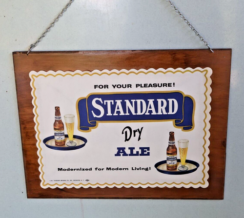 Vintage Original STANDARD DRY ALE Beer Hanging Wood Bar Sign | eBay
