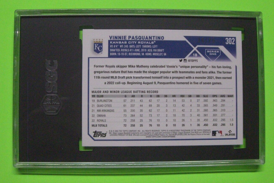 Vinnie Pasquantino 2023 Topps #302 "Independence Day" /76 Rookie SGC10 ...
