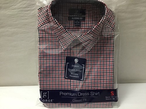NEW GEORGE CLASSIC FIT PREMIUM DRESS SHIRT Small (34-36 Stretch No ...