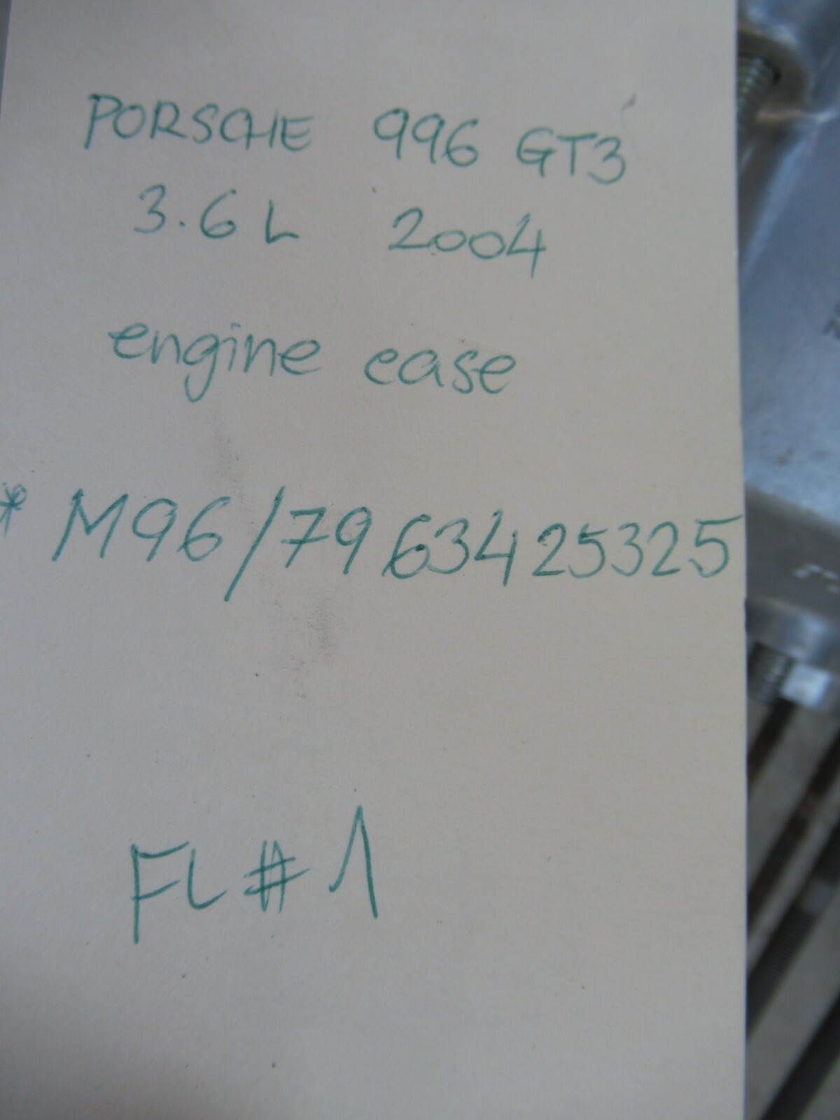 Porsche 996 GT3 3.6L 2004 Engine Case # M96/79 63425325 | eBay