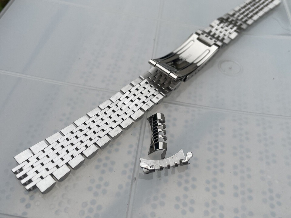 18mm Omega Seamaster Rice Bead Stainless Steel watch strap Band Curved ...