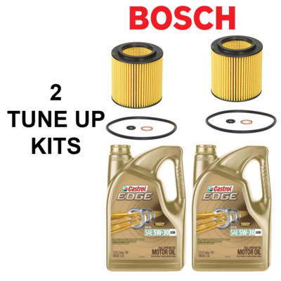 Engine Oil Filter w Castrol Engine Synthetic Oil 5QT 2 Tune up Kits BMW ...