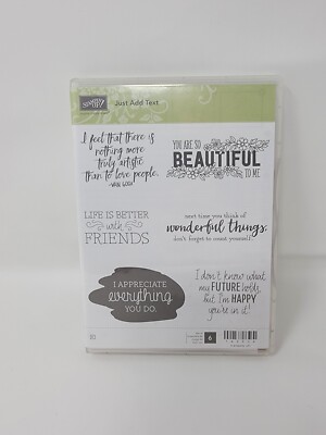 Stampin' Up! Just Add Text Stamp Set (Retired) | eBay