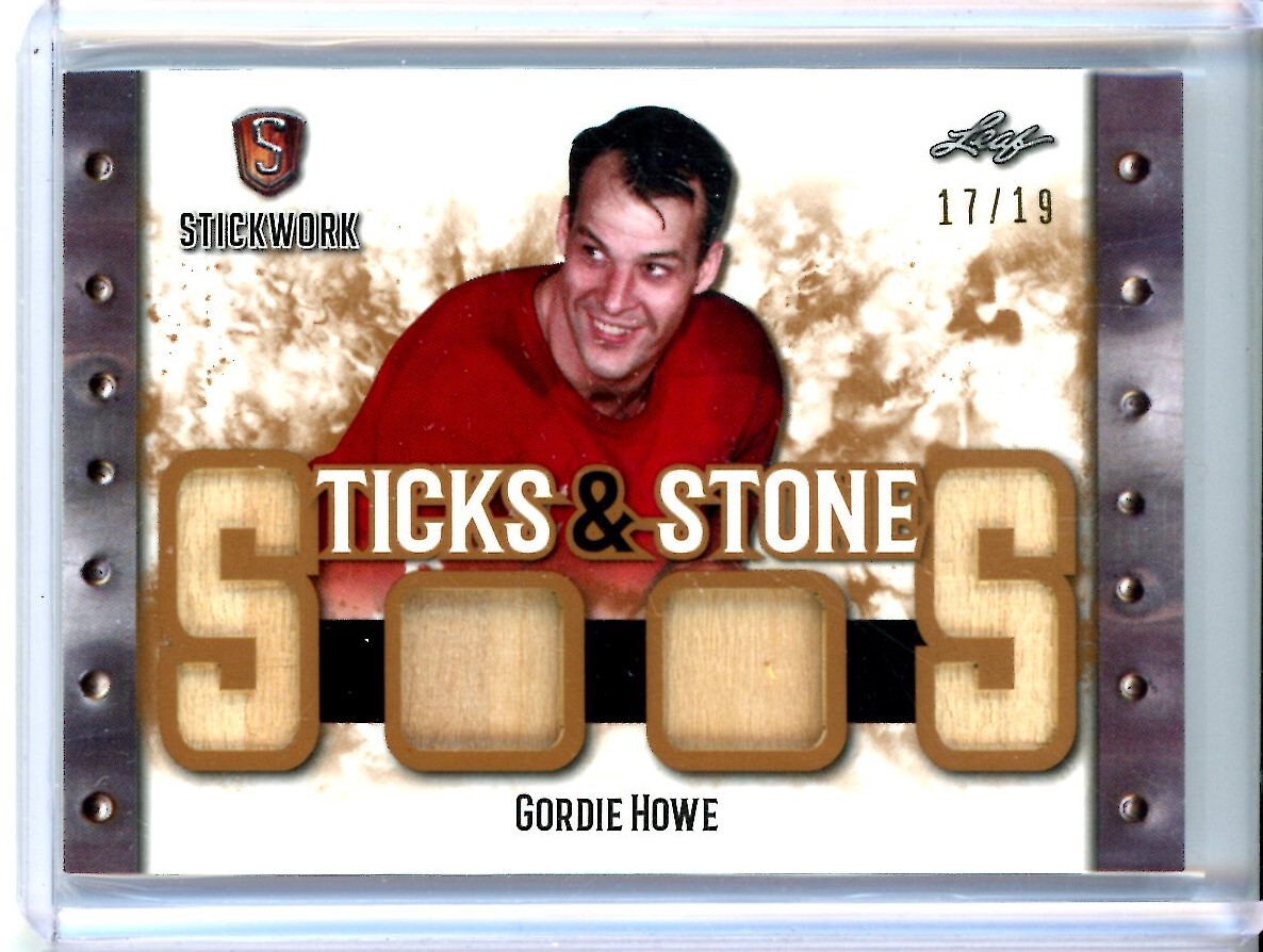 2017-18 Leaf Stickwork Sticks and Stones #SS09 Gordie Howe QUAD STICK ...