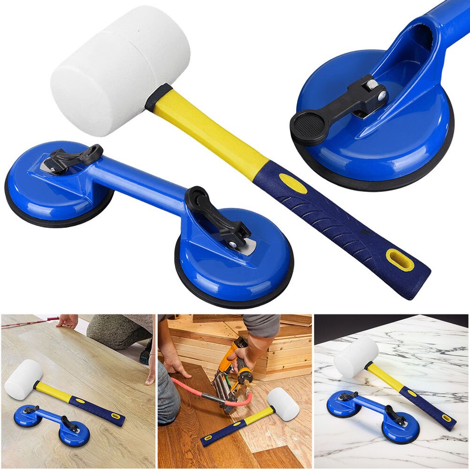 Floor Fixer Tools Glass Lifting Suction Cups Blue Kit Rubber Mallet ...