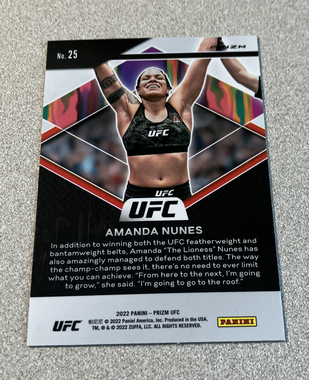 2022 Panini Prizm UFC Fearless Green Prizm #25 Amanda Nunes | eBay