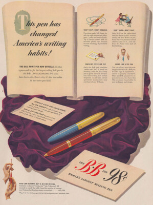 1949 BB Pen: Changed Americas Writing Habits Vintage Print Ad | eBay