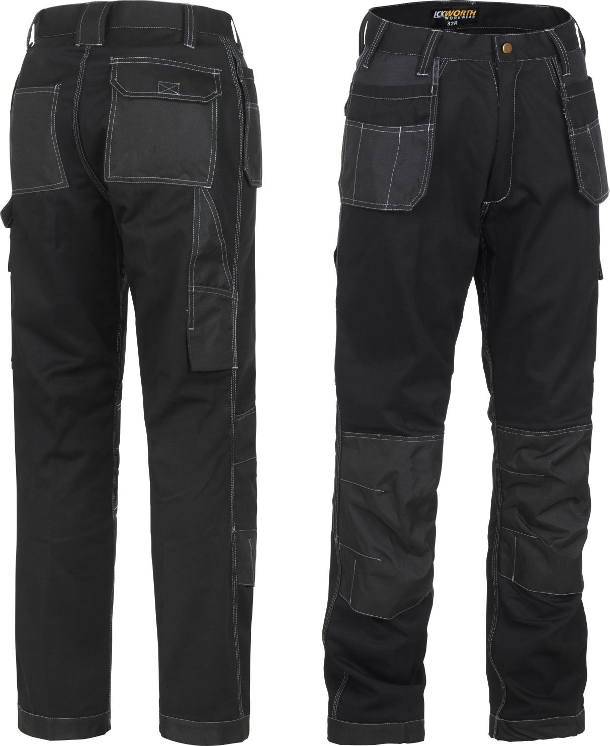 Heavy Duty Pro Work Trousers With Kneepad & Holster Multi Pockets Cargo ...