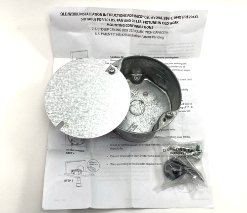 RACO Cieling Fan Electrical Box,Round ,4" 294-1 New 50169953150| eBay
