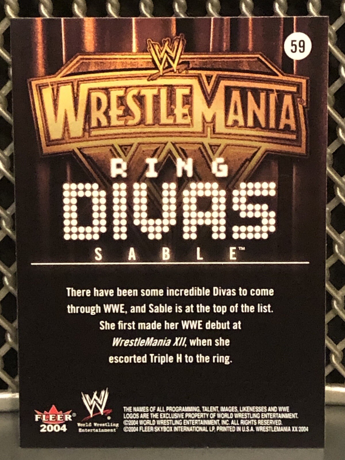 2004 Fleer Sable WWE Wrestling Card #59 Ring Divas Hot Sexy WWF Sable ...