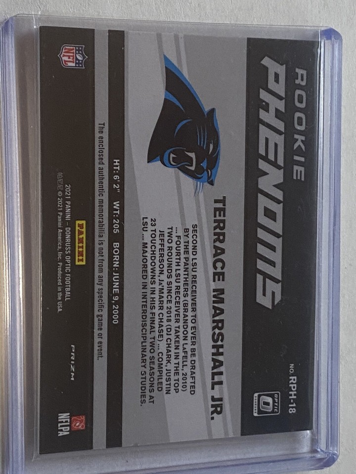 Terrace Marshall Jr Donruss Optic 2021 Rookie Phenoms Blue Horizontal ...