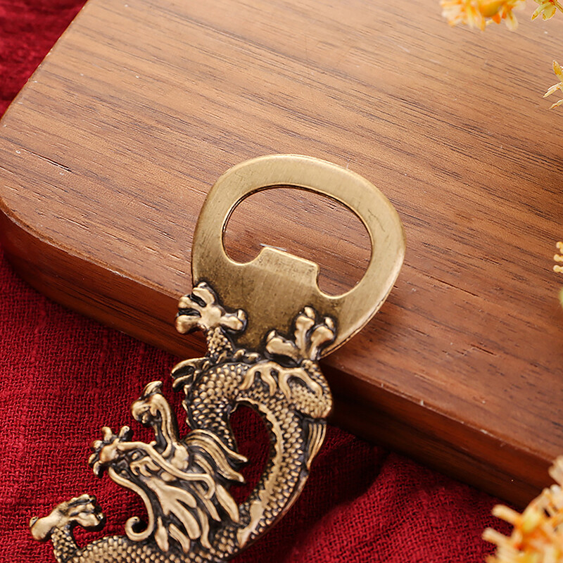Retro Brass Dragon Head Opener Keychains Multifunctional Ancient Beast ...
