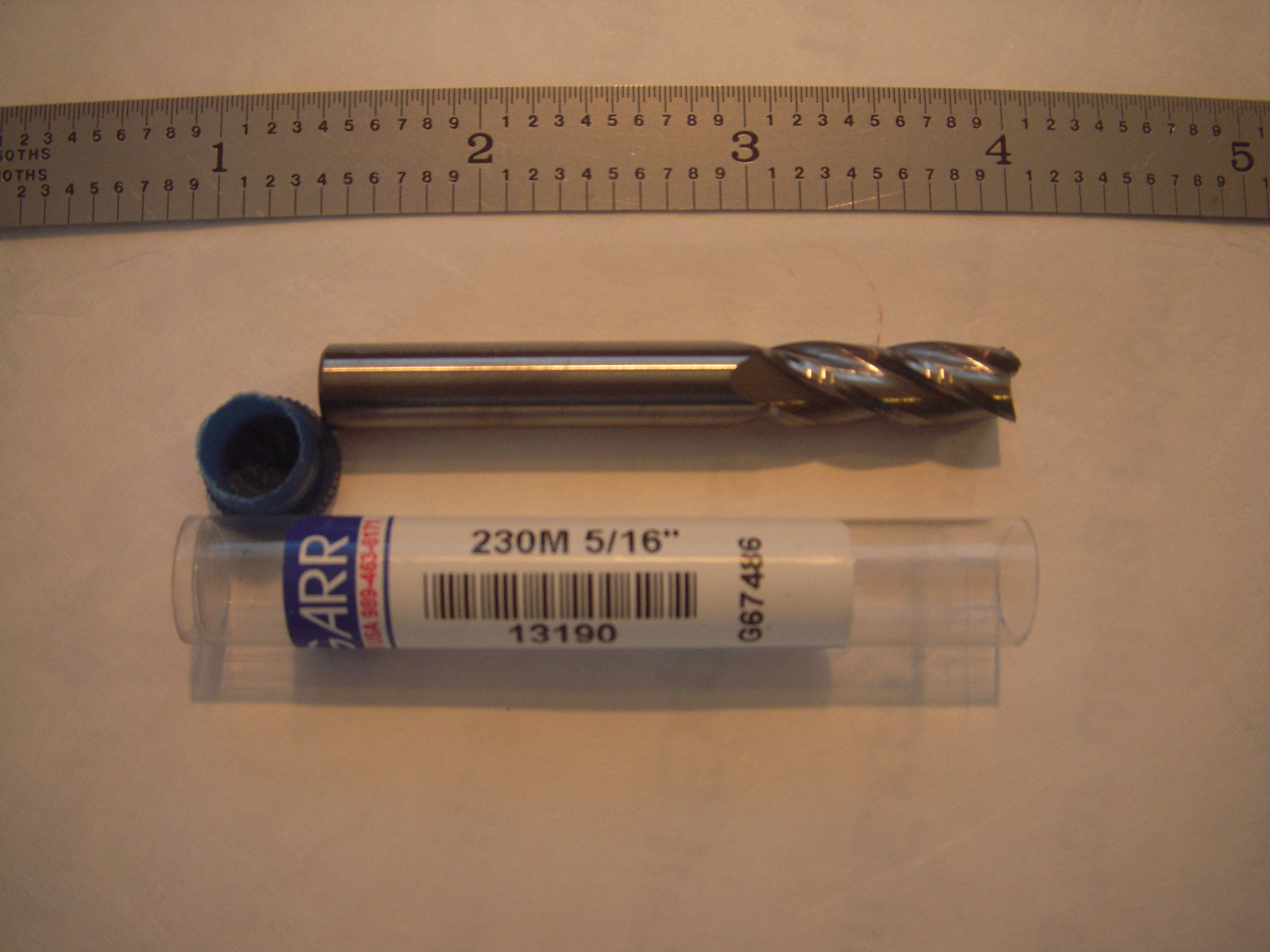 NEW GARR USA SOLID CARBIDE E.M. 5/16" CUT X 7/8" LOC X 2 1/2" OAL 4FL ...