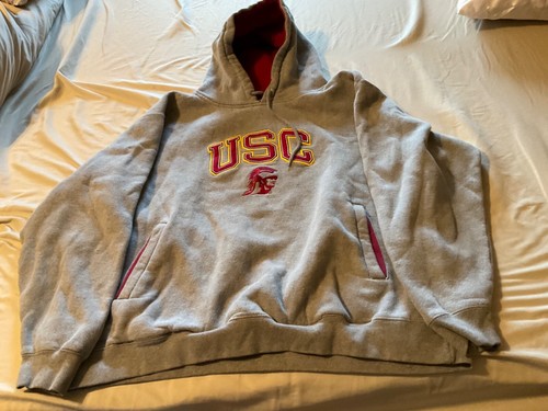 USC Trojans Sweater Hoodie Adult 2XL Gray College Southern California ...