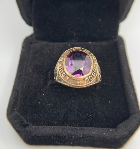 Vintage 10K Yel Gold Class Ring 1970 w Amethyst-purple stone | eBay