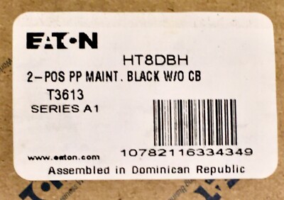 EATON CUTLER HAMMER HT8DBH 2 Position Black Mushroom Head Push Pull ...