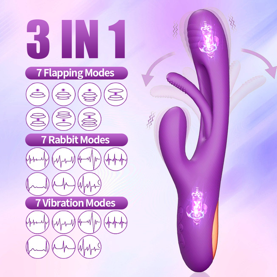 Tapping Rabbit G-spot Vibrator Clit Flapping Dildo Stimulator Sex Toys ...