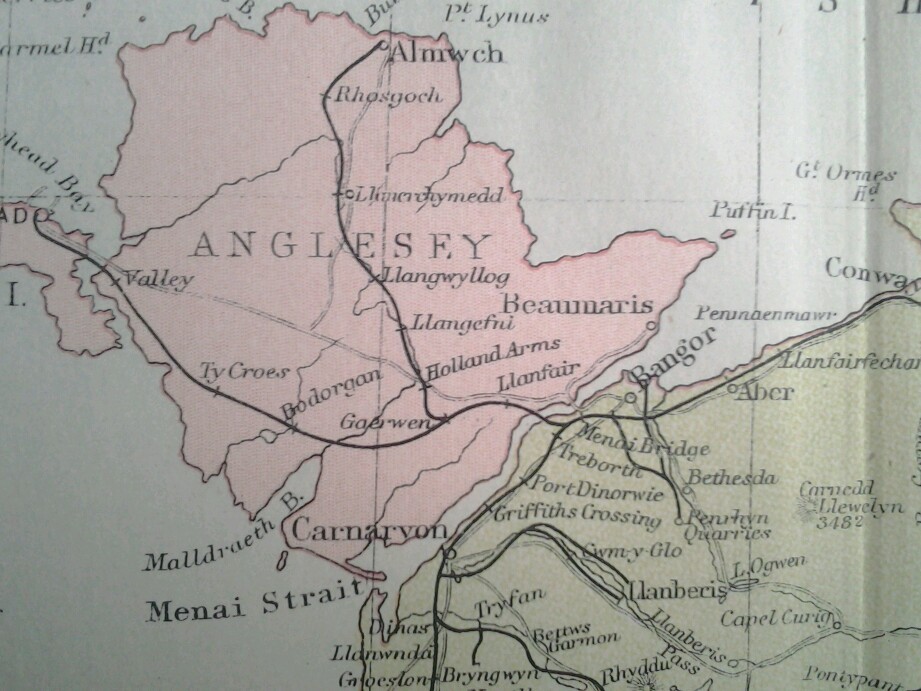1887 Mappa ~ Contee Di Galles ~ Ferrovia Mappa Di North Wales | eBay