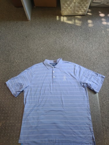MENS RALPH LAUREN GOLF BLUE/WHITE STRIPED POLO SHIRT SIZE LARGE TPC ...