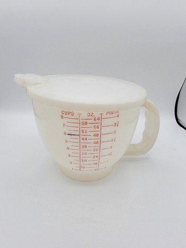 Vtg Tupperware 8 cup 2 liters Measuring Bowl pitcher w/ lid Red/Blue ...