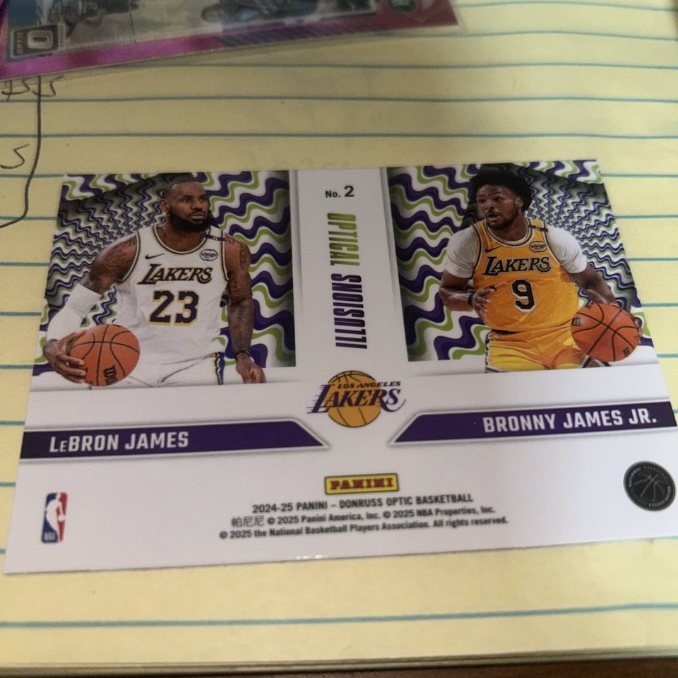 2024-25 Panini Optic Lebron James / Bronny James Jr Optical Illusions ...
