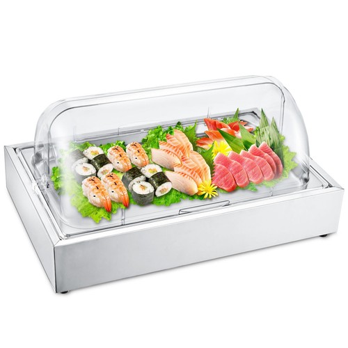 Ice Food Serving Display Tray, Cold Serving Plate with Clear Roll Top ...