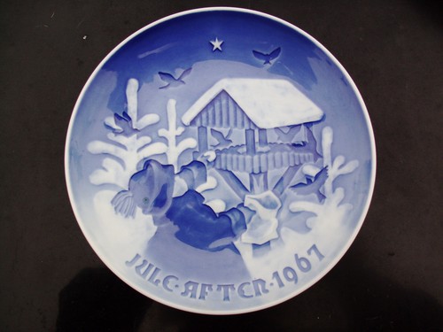 B & G COPENHAGEN PORCELAIN " FUGLENES JUL" CHRISTMAS PLATE 1967 MADE IN ...
