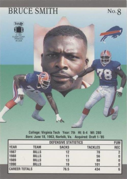 1991 Fleer Ultra Bruce Smith #8 for sale | eBay
