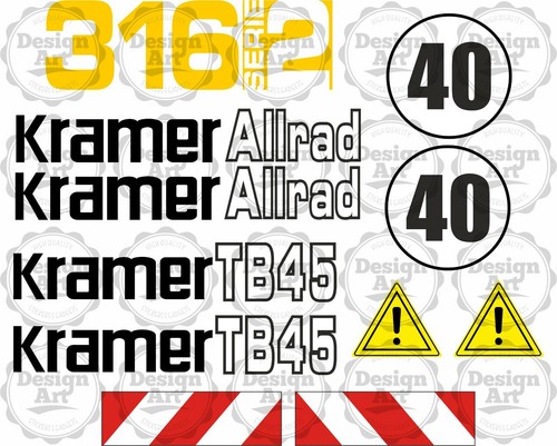 KRAMER TB45 316S Allrad Baggerlader Lader Bagger Aufkleber Set Decals ...