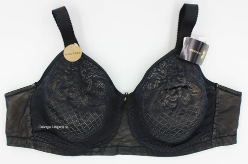NWT WACOAL 852210 "Visual Effects" Wireless Lace Minimizing Bra, Black ...