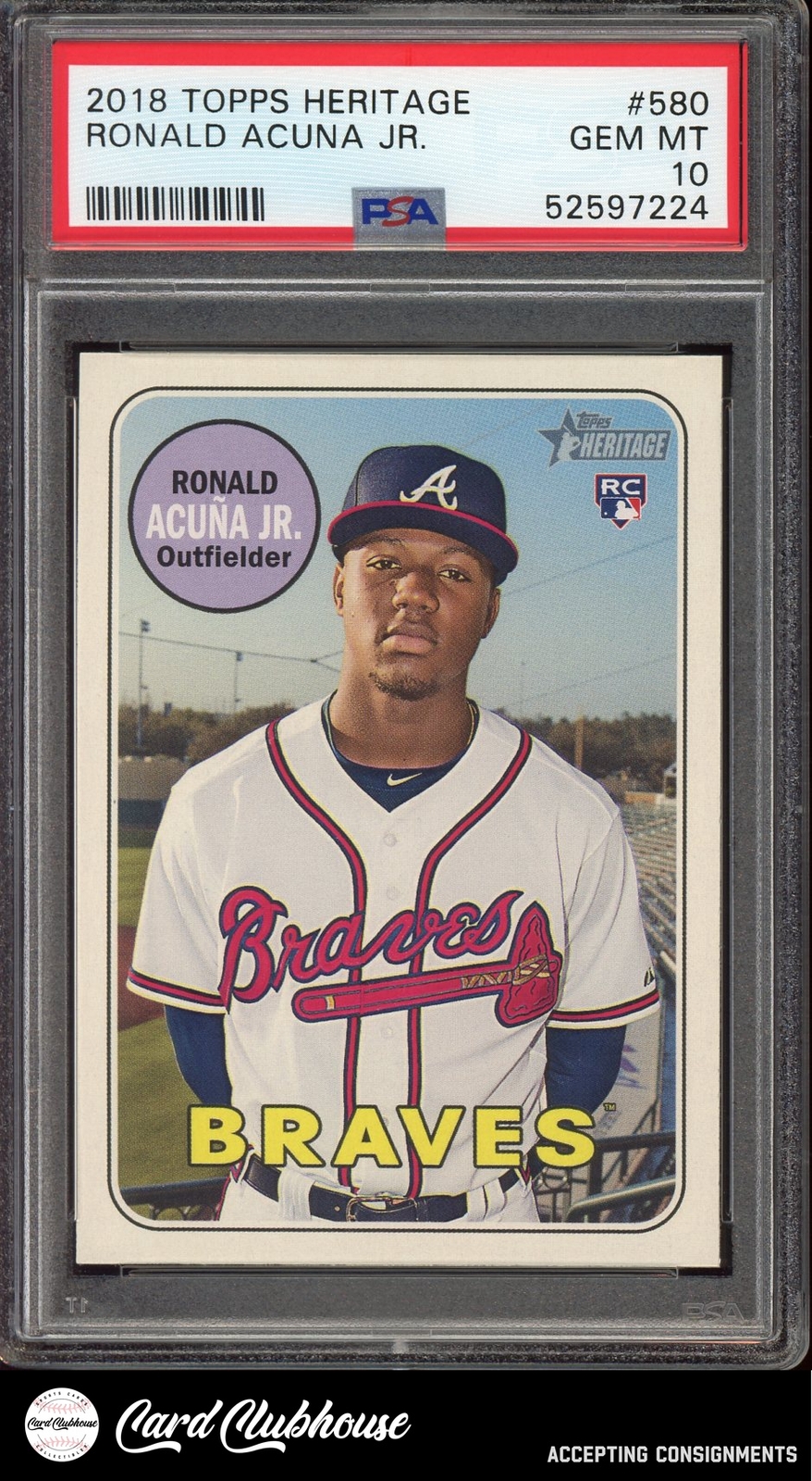 2018 Topps Heritage RC #580 Ronald Acuna Jr. PSA 10 | eBay