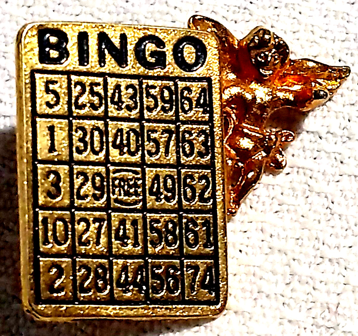 Brooch Pin Figural VTG 1950-70's Bingo Card & Angel G… - Gem