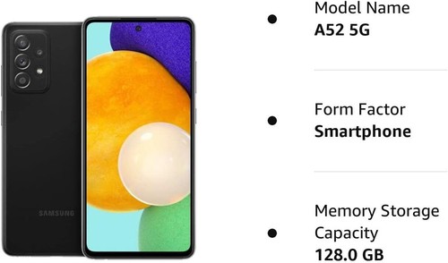 Excellent! GSM Unlocked Samsung Galaxy A52 5G 128GB Black SM-A526U ...