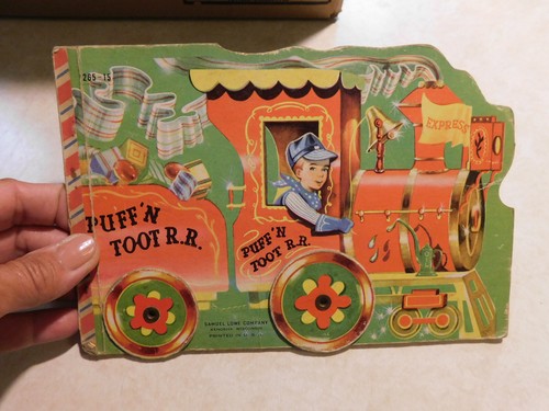 Vtg 1950s Toy Book Puff’n Toot R.R. Train Engine Samuel Lowe USA Wheels ...