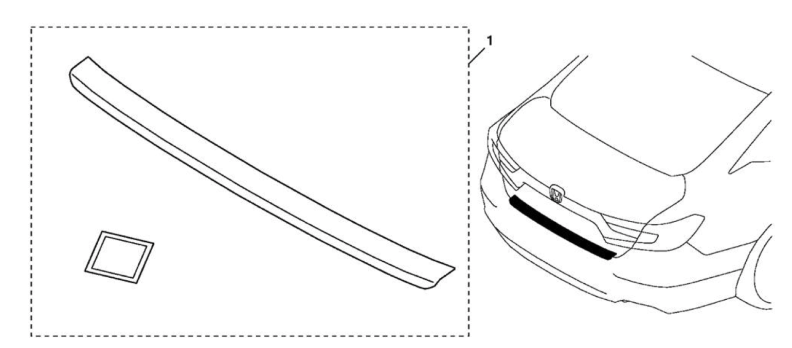 Genuine OEM 2018-2020 Honda Accord Rear Metal Bumper Protector 08P01 ...