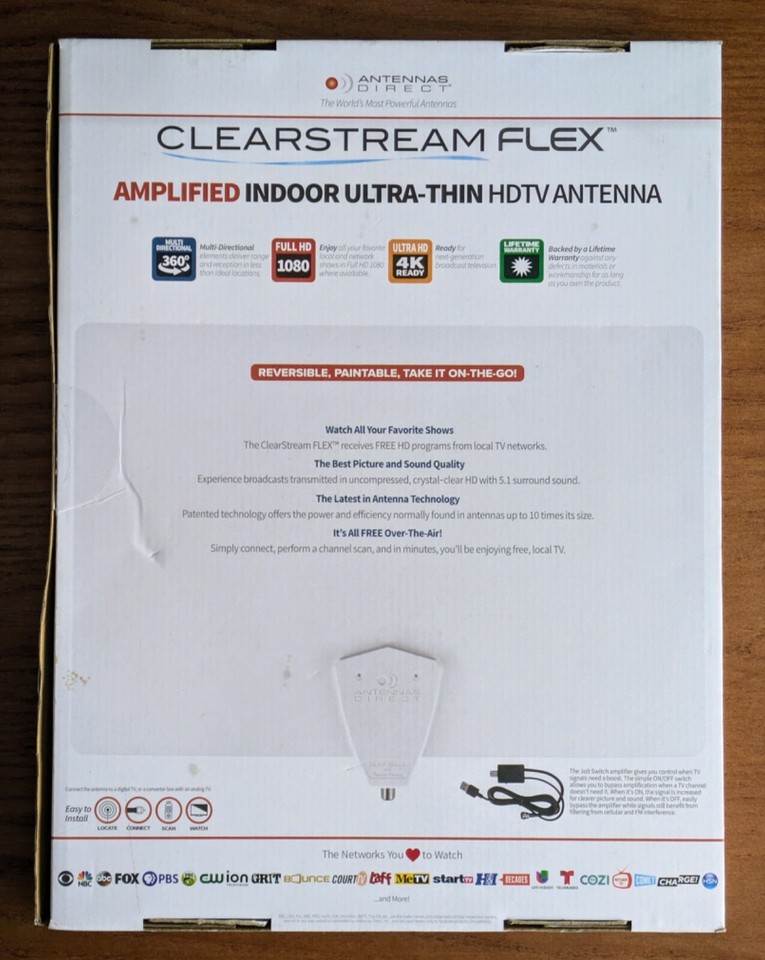 Antennas Direct ClearStream FLEX Amplified TV Antenna - New in Box | eBay