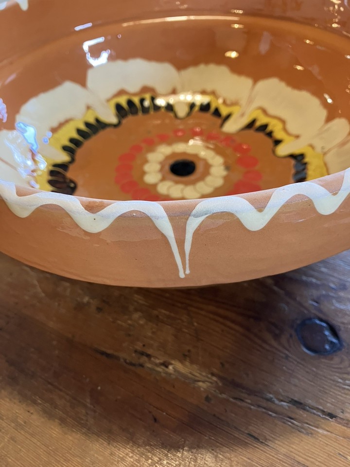 Bulgarian troyan pottery Clay dish 4inches deep (100cms) x 10 inches ...
