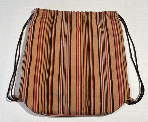VTG GAP Bag Y2K Boho Purse Striped Brown Orange Drawstring Backpack Knapsack | eBay