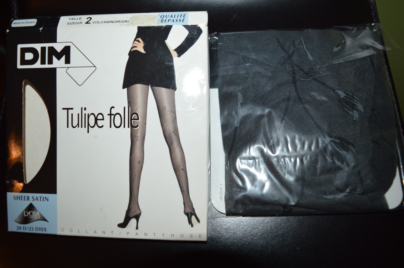 DIM FRANCE TULIPE FOLLE SHEER SATIN 20 DEN/22 DTEX PANTYHOSE SIZE -2 ...