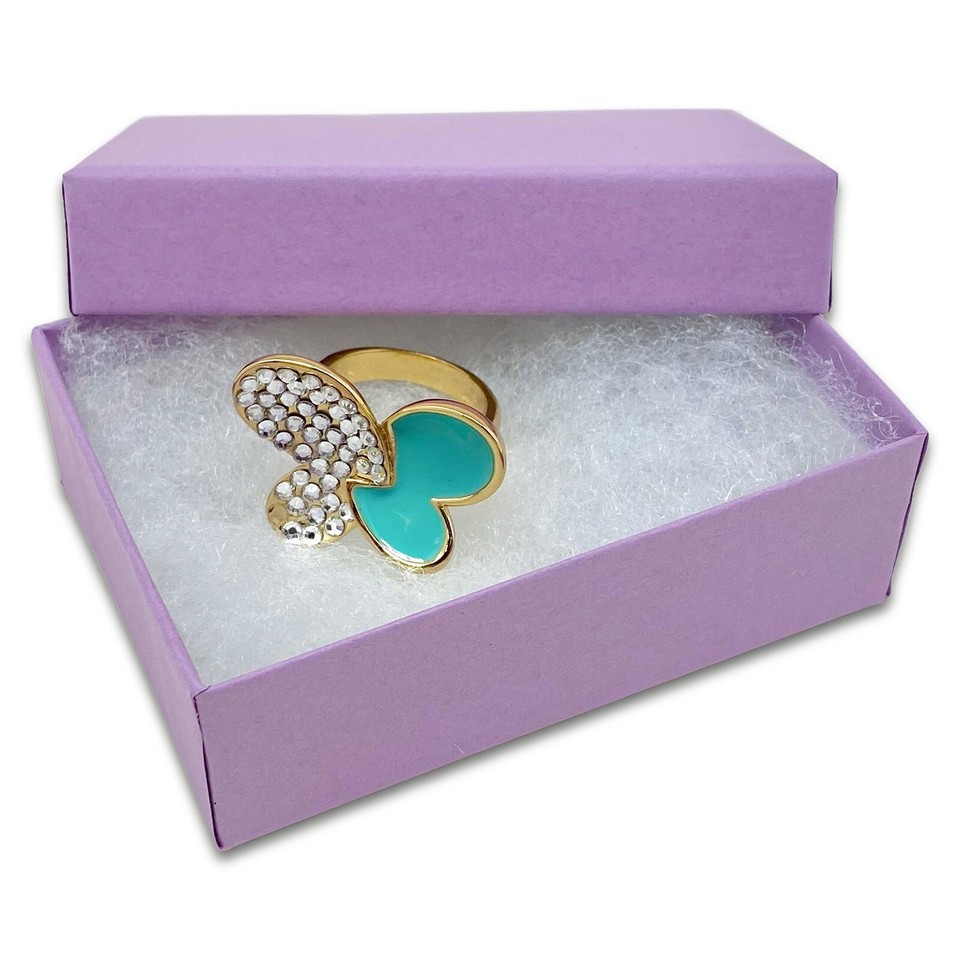 BULK 3.2x2.2x1 Cardboard #32 JEWELRY GIFT BOXES Cotton Fill Kraft Small ...