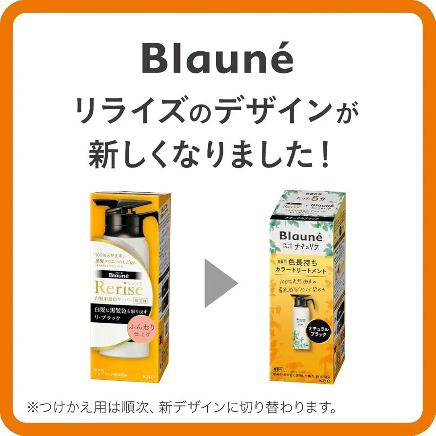 KAO Rerise Gray Hair Dye Re Black (Natural Blackness) 155g +Refills ...