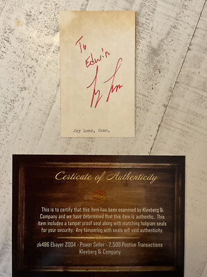 Autograph JAY LENO TONIGHT SHOW Index Card Actor Tv Legend | eBay