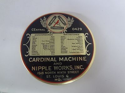 VINTAGE ADVERTISING MIRROR PAPER WEIGHT CARDINAL MACHINE CO. S-1871 | eBay