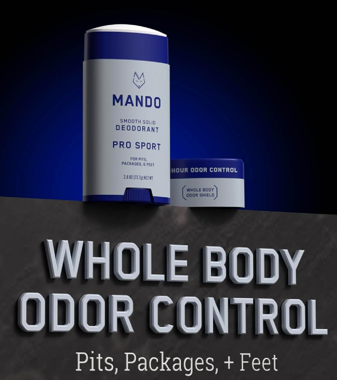 Mando Whole Body Deodorant for Men Pro Sport Smooth Solid Stick - 2.6 ...
