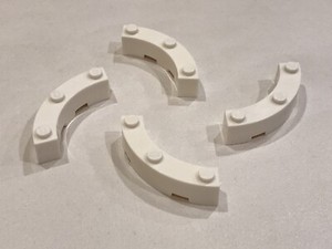 4x LEGO WHITE CURVED PIECES 4x4 MACARONI P/N 48092 NEW | eBay