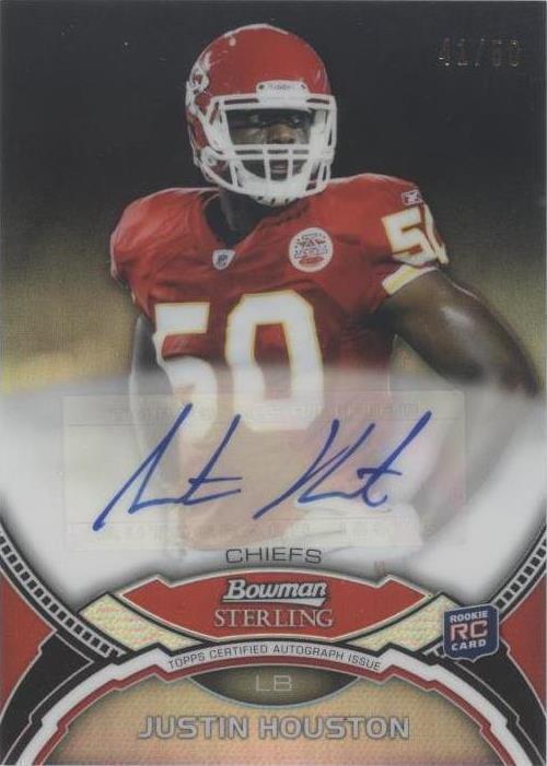 2011 Bowman Sterling - Autographs Justin Houston #BSA-JHO Black ...