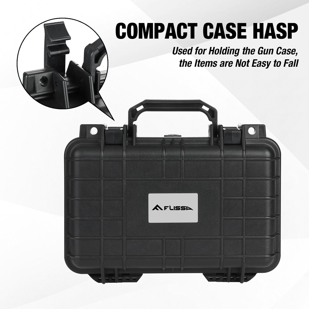 FLISSA 11.6" Hard Gun Case Tactical Gun Storage Box Water&Shock Proof w ...