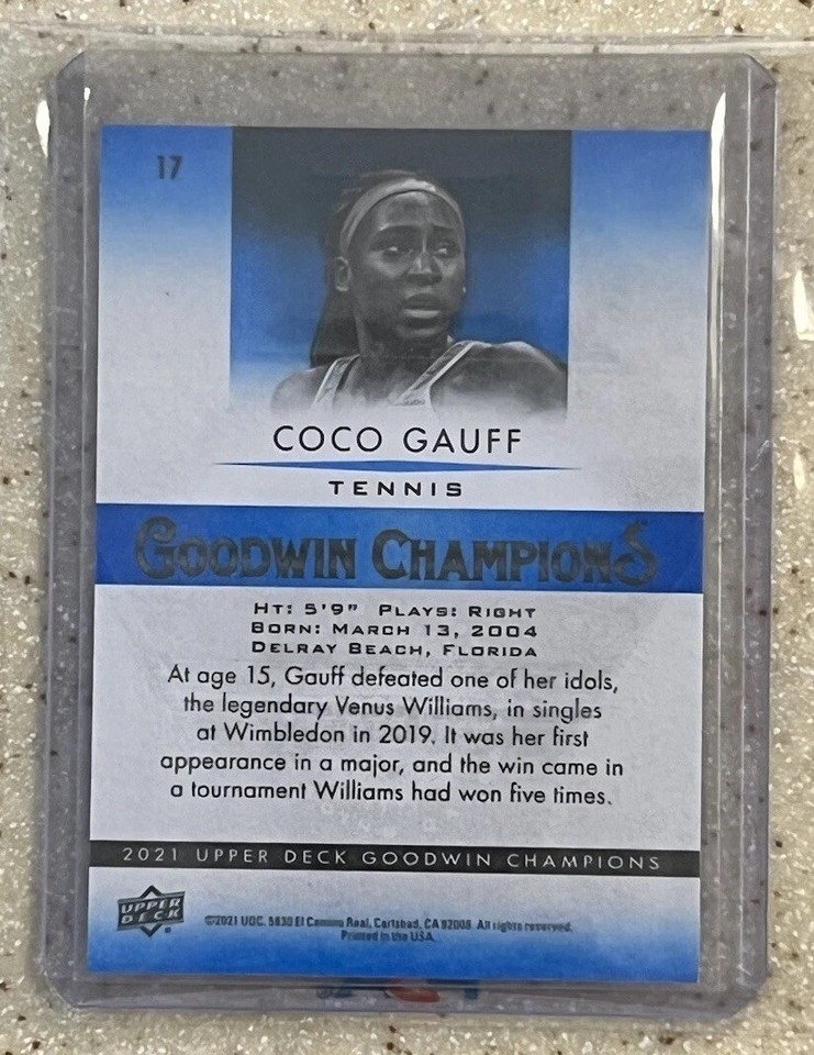 COCO GAUFF 🎾RISING SUPERSTAR! ROOKIE CARD BLUE UPPER DECK CARD 2021 SSP ...